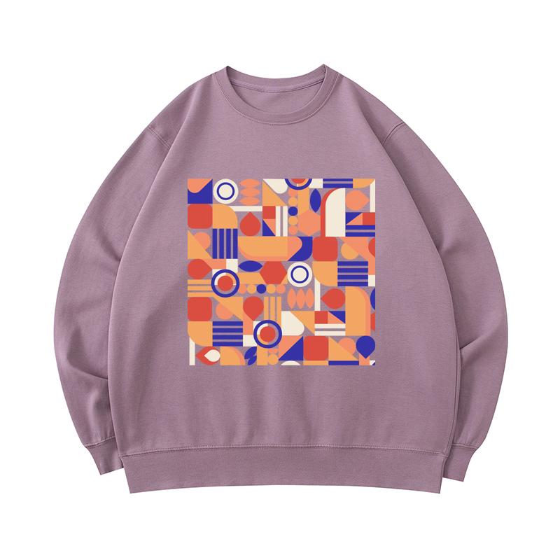 Buy Men's 300 GSM 100% Cotton Sweatshirt Geometric Abstract Modern Mid ...