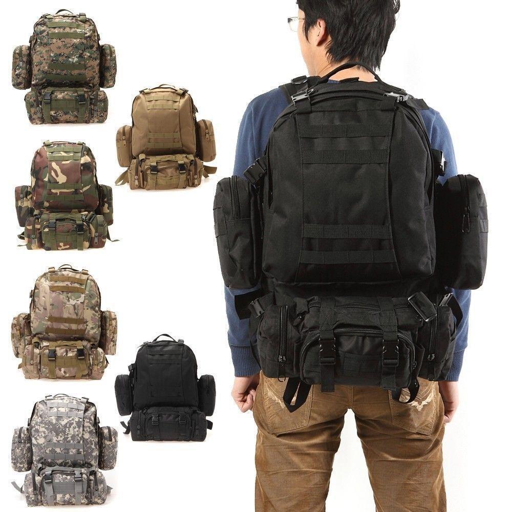 Buy Backpack 50L Tactical Outdoor Military Camping Bag Rucksack at ...