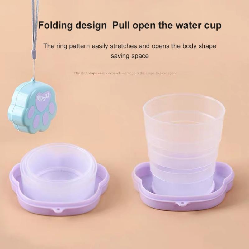 Cheap Retractable Plastic Folding Cup Cat Claw Shape Portable Water Cup ...