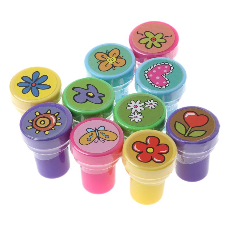 Satın alın 10Pcs Kid Fun Cartoon Self Inking Rubber Stamps Scrapbooking ...