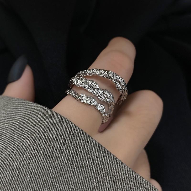 Buy Trendy Geometric Multi-layer Ring Women Gold Silver Color Knuckle Ring Bridal Engagement ...