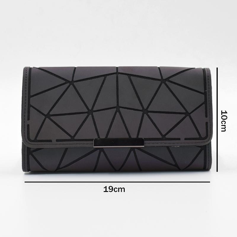 Buy Women Long Clutch Wallets Purse Geometric Luminous Wallet Lattice ...
