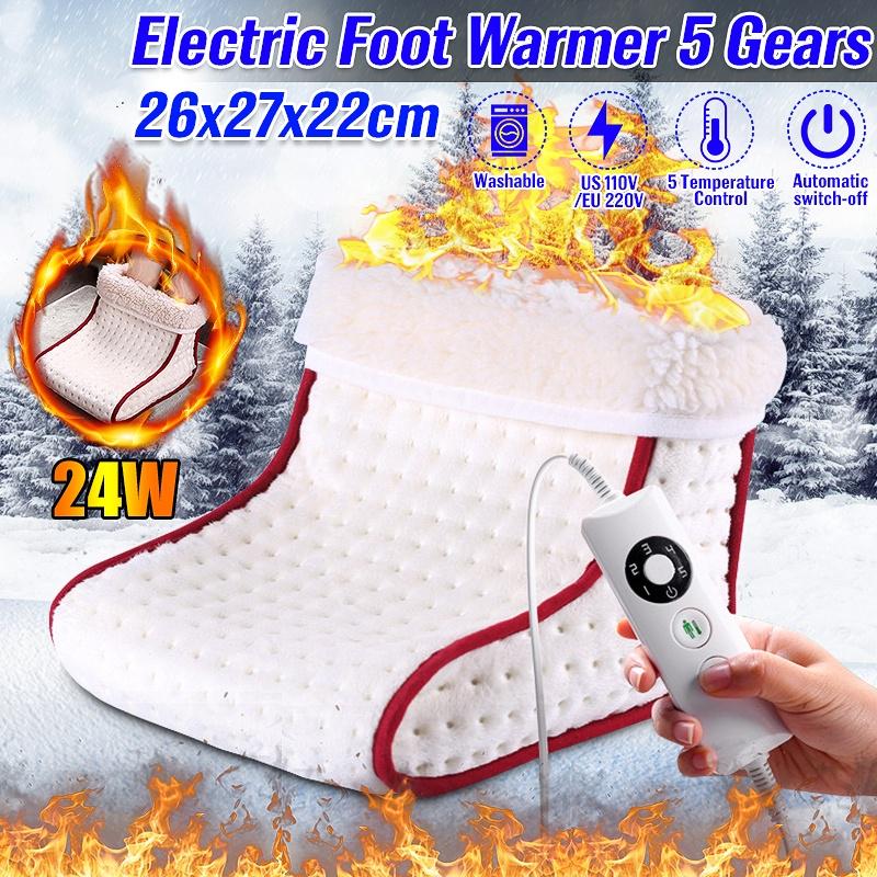 Buy 5 Gears 24W Electric Warm Foot Washable Heat Fleece Warmer Cushion ...