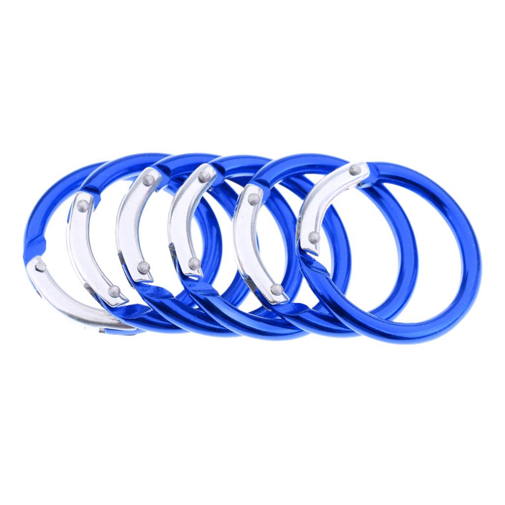 Buy 18 Pieces Round Aluminum Spring Snap Clip Hook Keychain Ring ...