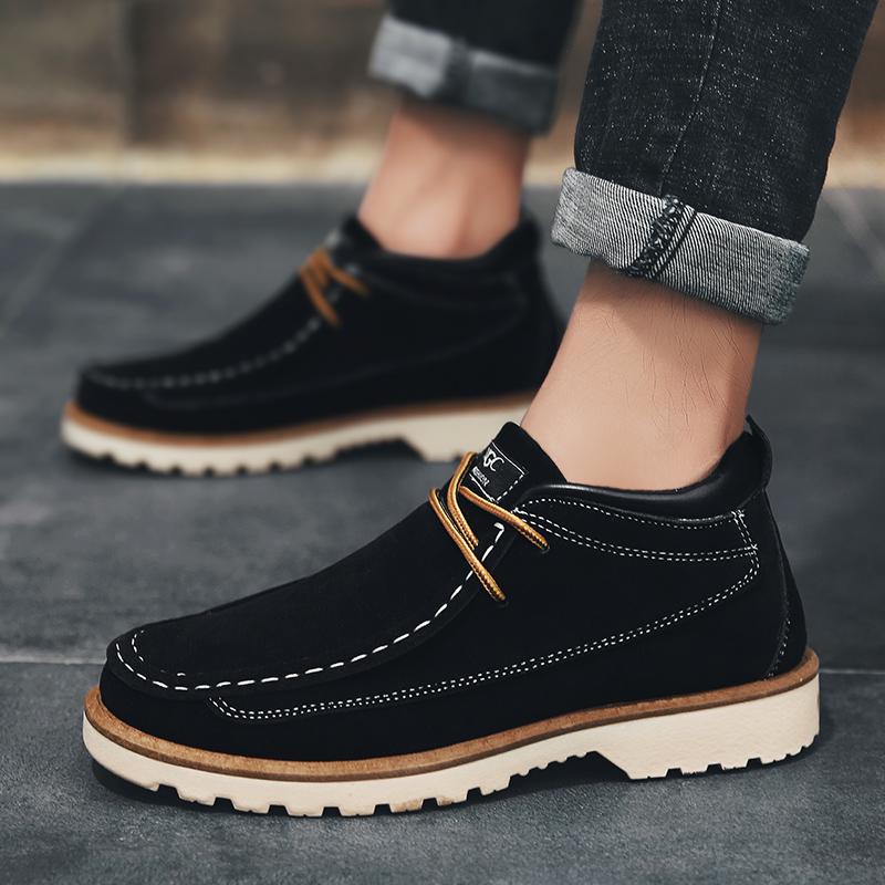 Sonbahar Erkekler Rahat Moda Nubuck Rahat Dantel Kadar Martin Boots ...