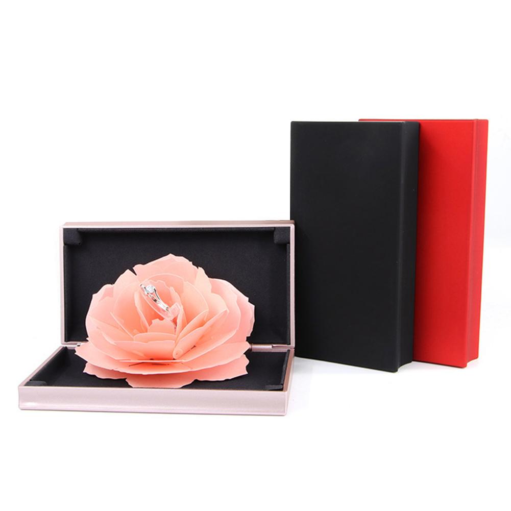 Buy Rotating Rose Ring Box Creative Wedding Valentine Jewelry Storage ...
