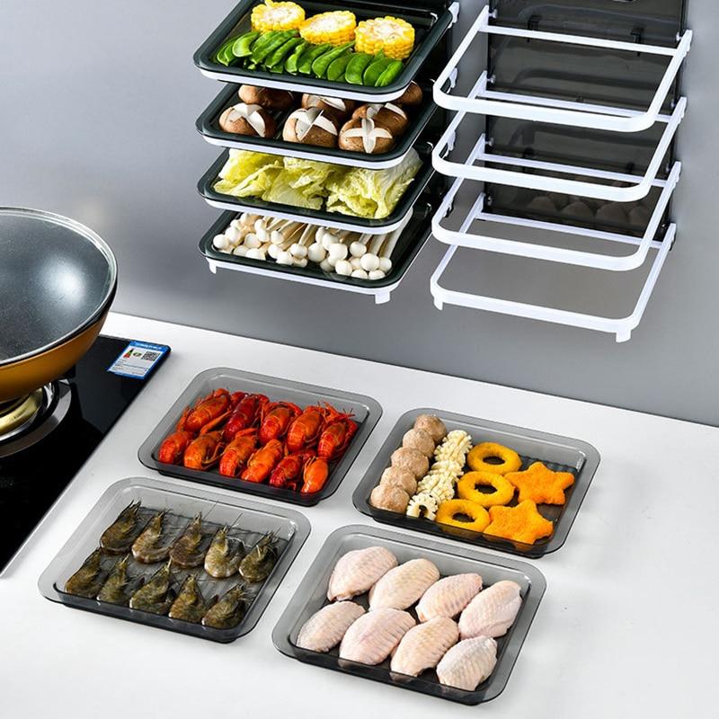 Buy Foldable Kitchen Storage Rack Vegetables Prepare Plate Side Dish ...