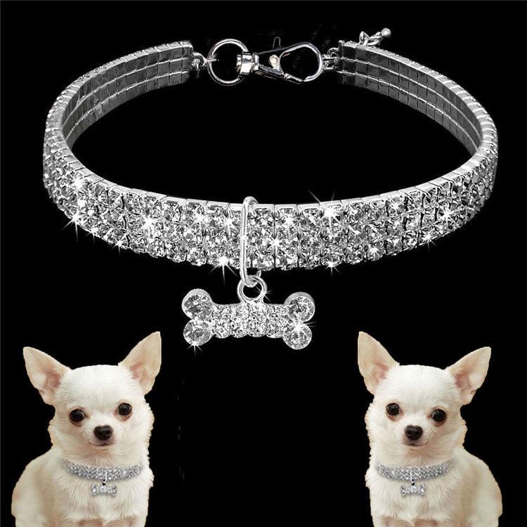 Buy Dogs Collars Cute Mini Pet Dog Bling Rhinestone Chocker Collars ...