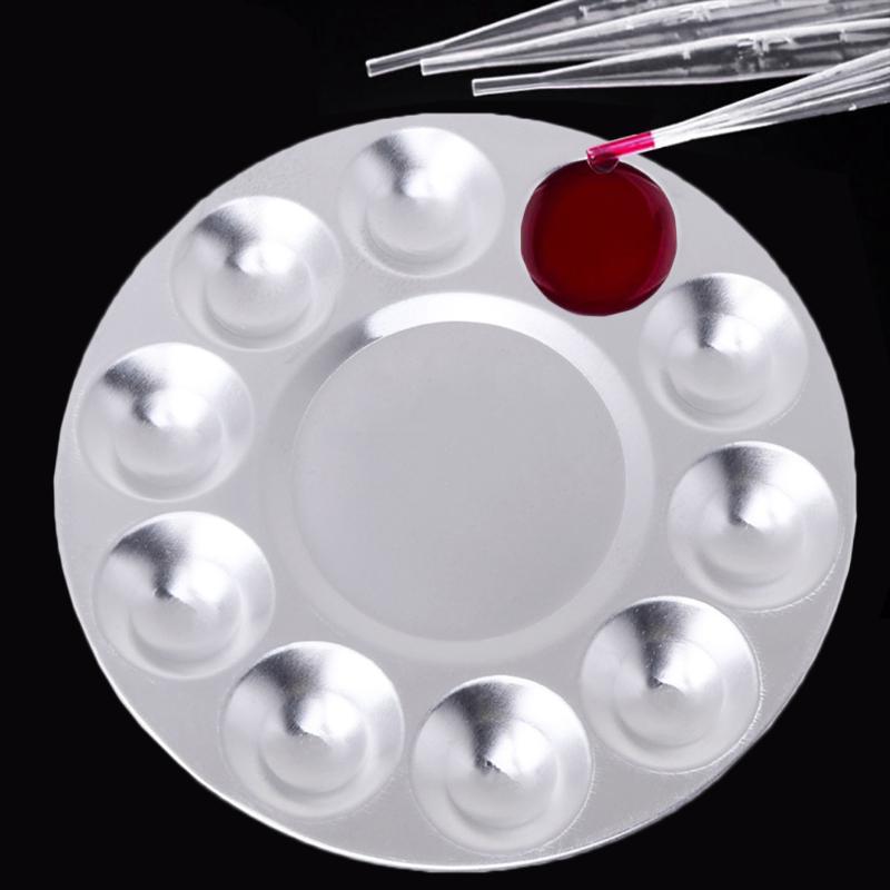 Satın alın Aluminum Round Oil Painting Palette Nail Art Color Mixing ...