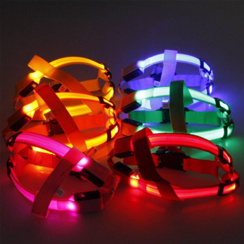 Buy Pet Dog Night Light Collar With Strap Pet Cat And Dog LED Luminous ...