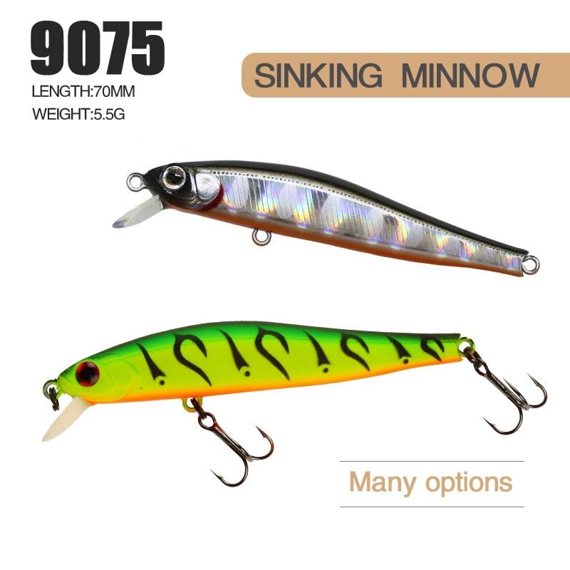 Buy 1PCS 70MM 5.5G Sinking Minnow Fishing Lures Artificial Bait 3D Natural Eyes Wobbler Hard ...