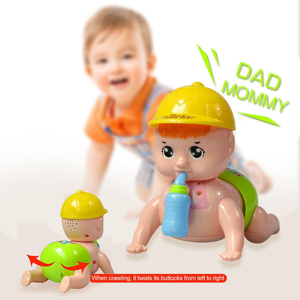 Buy Doll Toy Crawling Dolls Play Toy with Music Lights Electric Infant ...