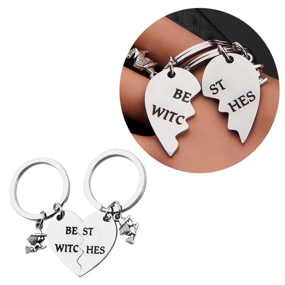 1 Pair Keychain Fashion Heart-shaped Romantic Practical Unique Witches ...
