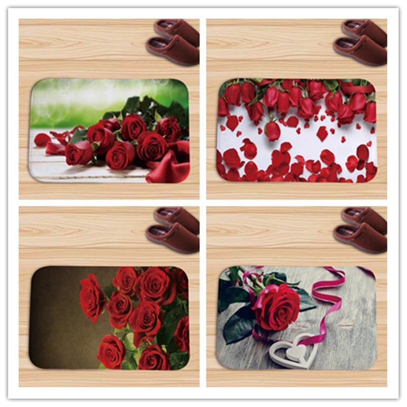 Beautiful Elegant Red Roses Doormat Floor Mat Indoor Rug Carpet Home ...