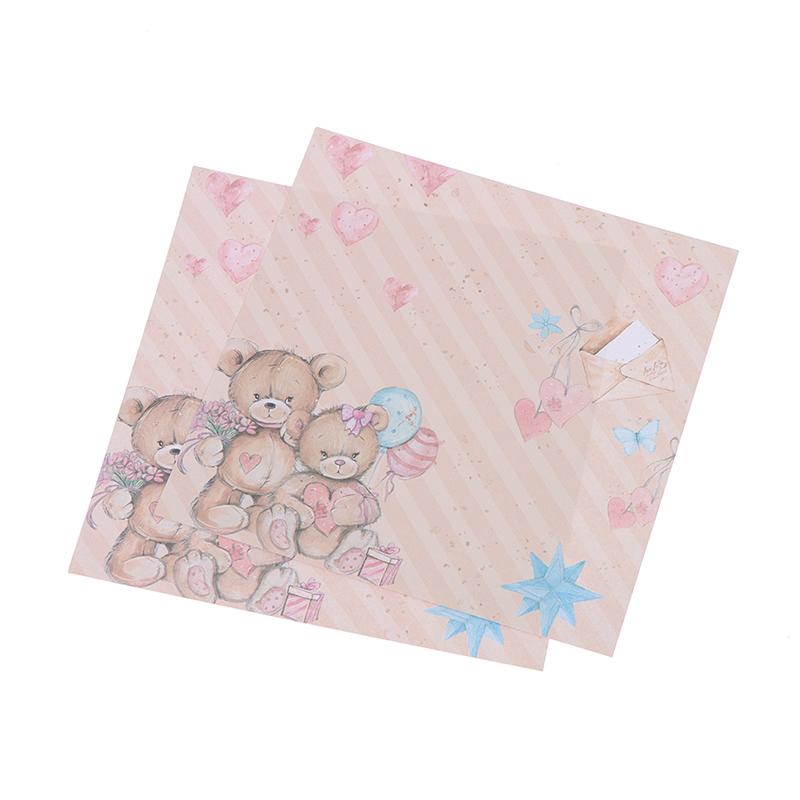 Buy 24Pcs Bear Cubs Scrapbook Paper Pack Handmade Kraft Paper Craft ...