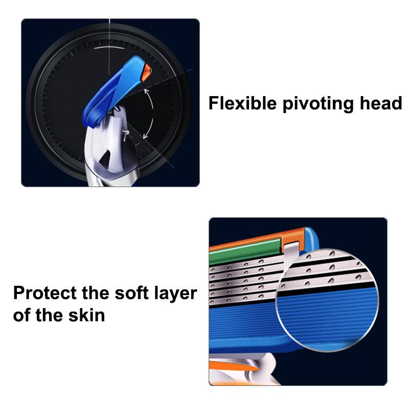 Buy High Quality 4Pcs 5 Layers Shaving Razor Blades For Gillettee ...