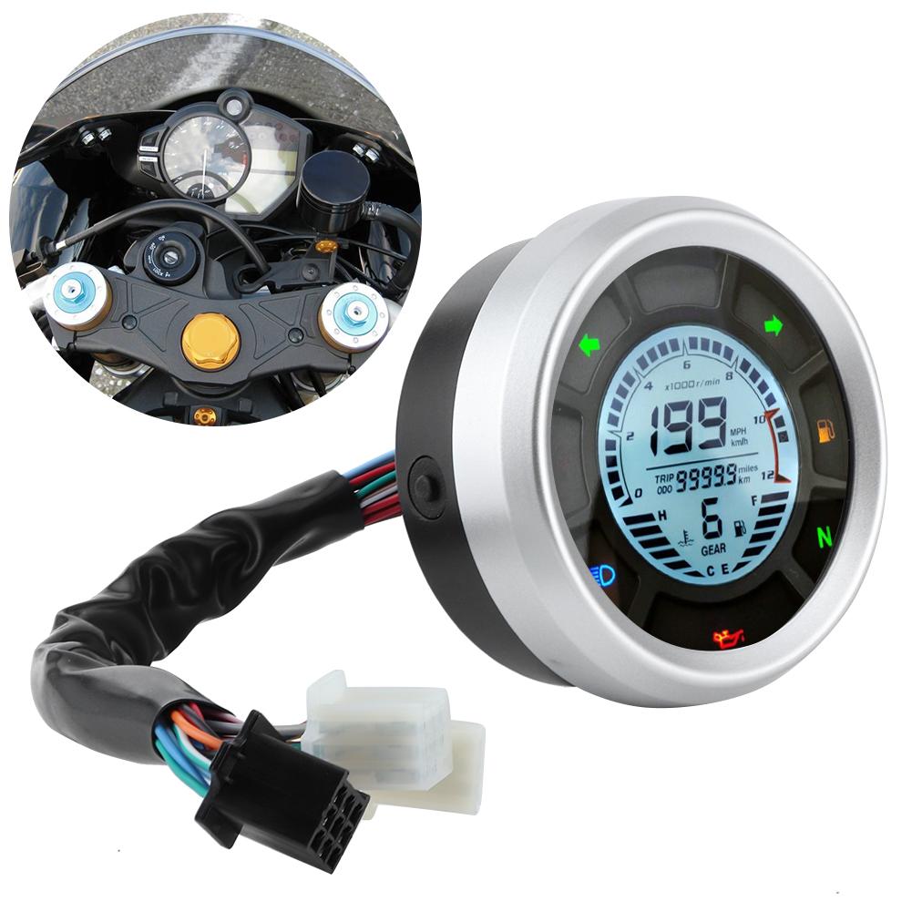 Buy Motorcycle Round Instrument 12000RPM 1‑6 Gear LCD Digital ...