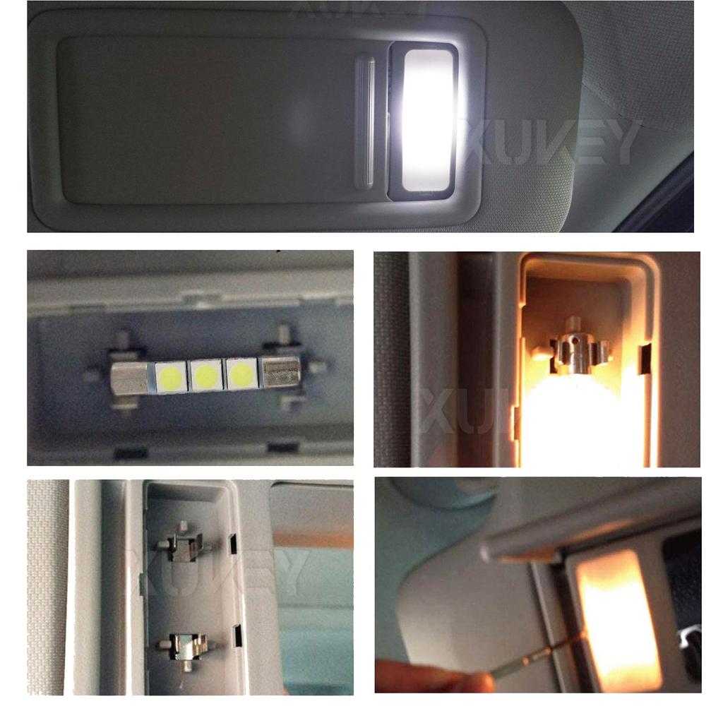 4pc Interior Vanity Mirror Visor LED Light bulb 6614F For Ford Explorer ...