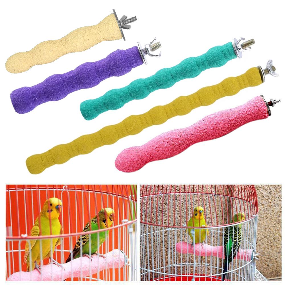 Pet Paw Grinding Wooden Stick Sprayed with Colored Sands Bird Parakeet ...