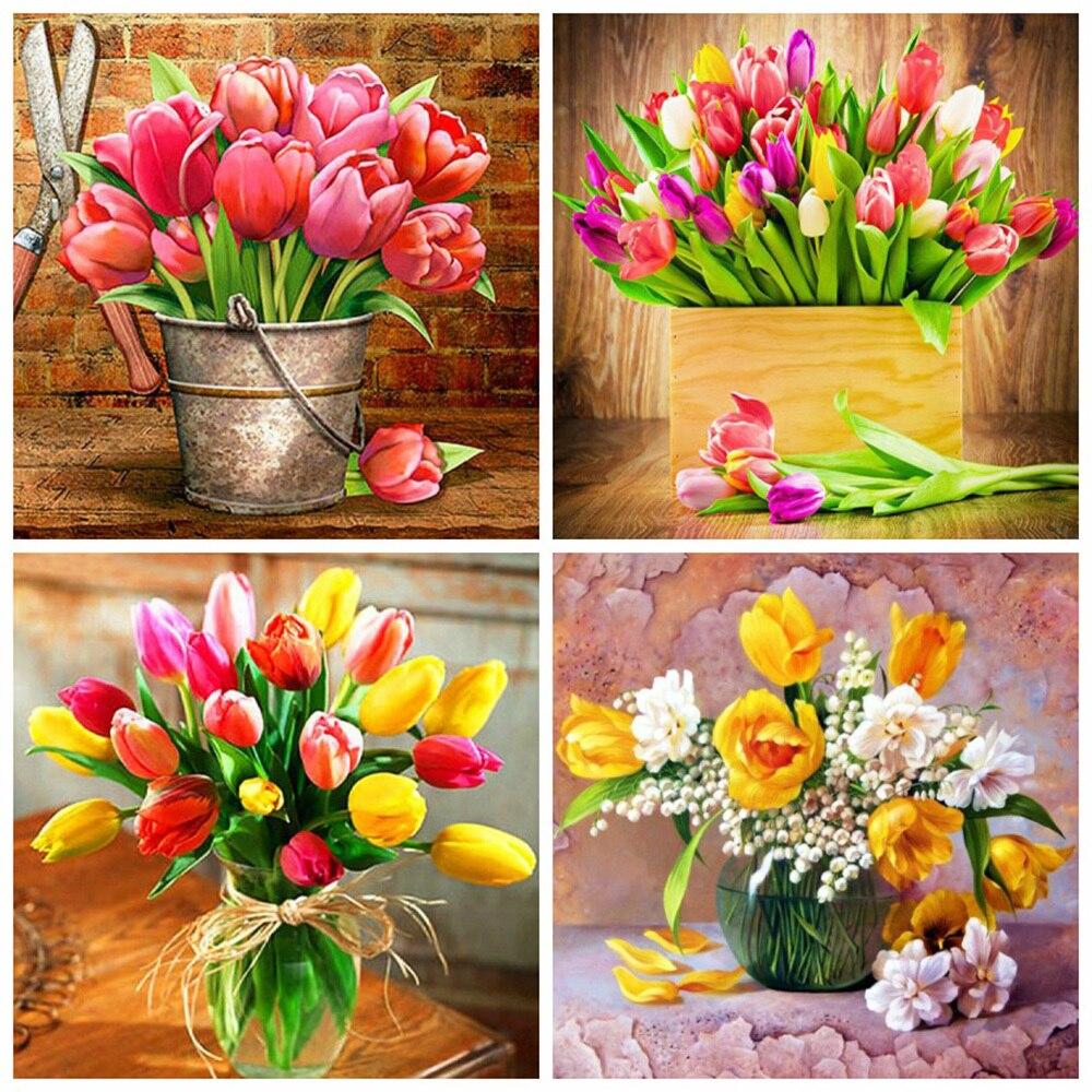 Diamond Painting Flower 5D DIY Diamond Embroidery Full Mosaic Kit ...