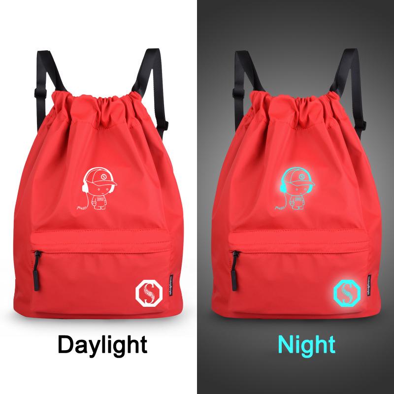 Cheap Night Luminous Drawstring Waterproof Travel Sport Nylon Cinch Gym ...
