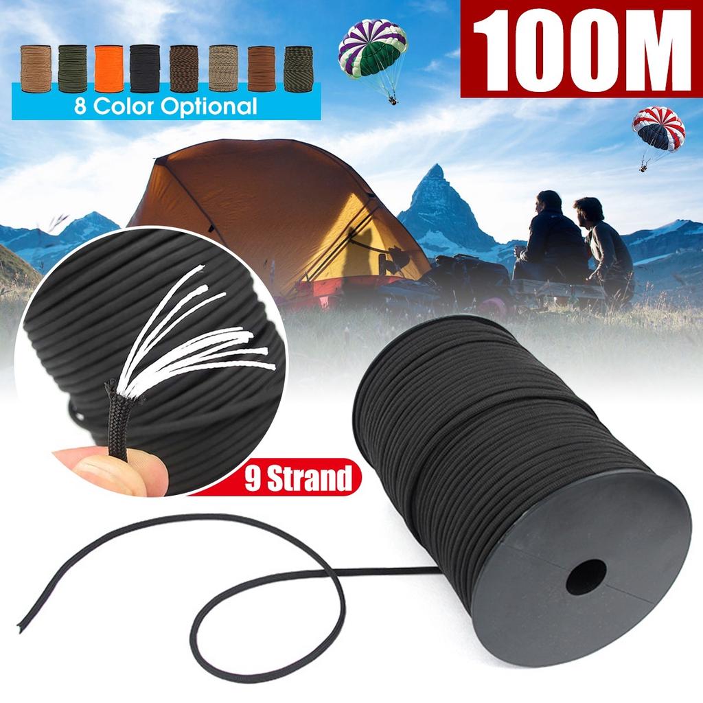 Buy 100M 9 Strand 4mm Military Paracord Multifunction Survival 550 ...