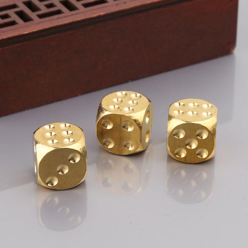 Buy Brass Dices Solid Metal Polyhedral Club Bar Dice Playing Game Tool ...