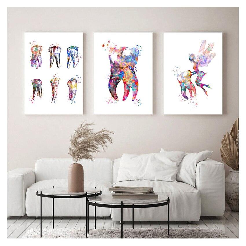 Satın alın Molar Poster Watercolor Canvas Painting Teeth Art Posters ...