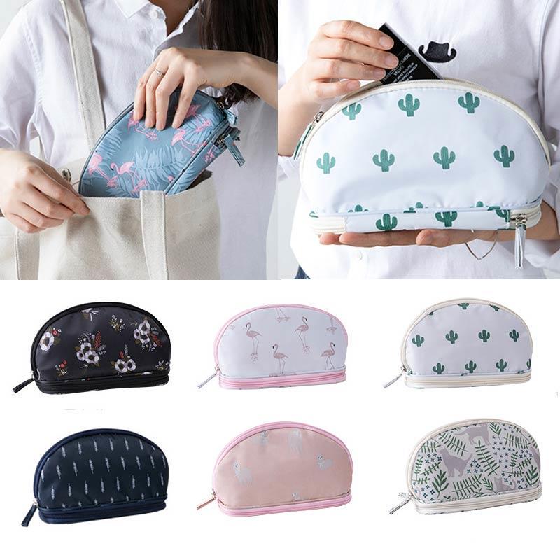 Buy Storage Bag Portable Printed Cosmetic Large Capacity Double Layer ...