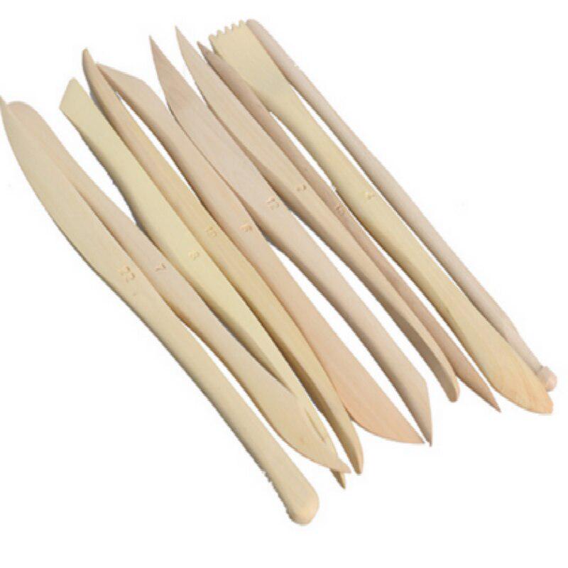 10PCS Wooden Clay Sculpture knife Pottery Clay Sculpture Pottery Sharpen Modeling Tools Set ...