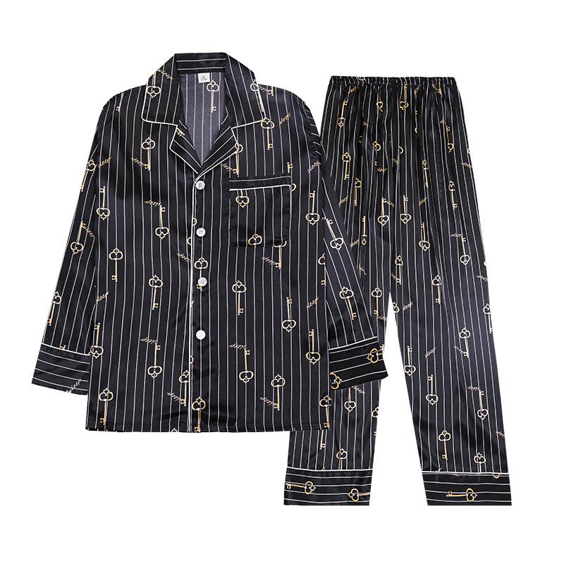 Buy Eleagnt Men's Home Wear Long Sleeve and Trousers Printed for Summer ...