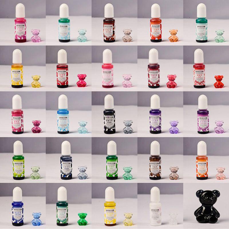 Buy 24 Color Epoxy UV Resin Gem Pigment Liquid Resin Dye DIY Resin Art ...
