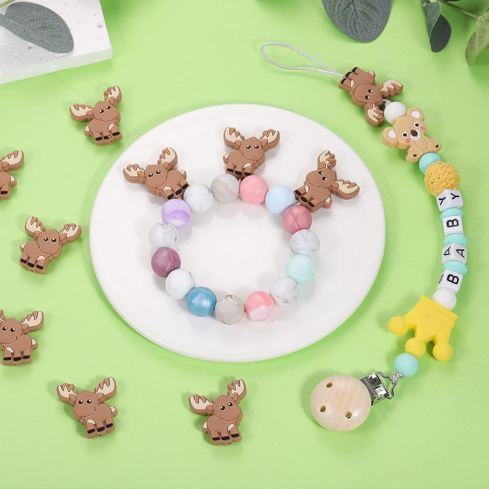 Cheap 10 Piece Silicone Animal Spacer Beads Deer Shape Cartoon beads ...