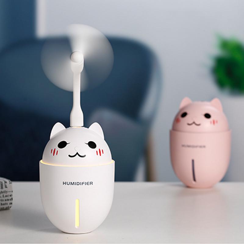 Buy Cat Night Light Humidifier Creative Cartoon USB Fan Humidifier ...