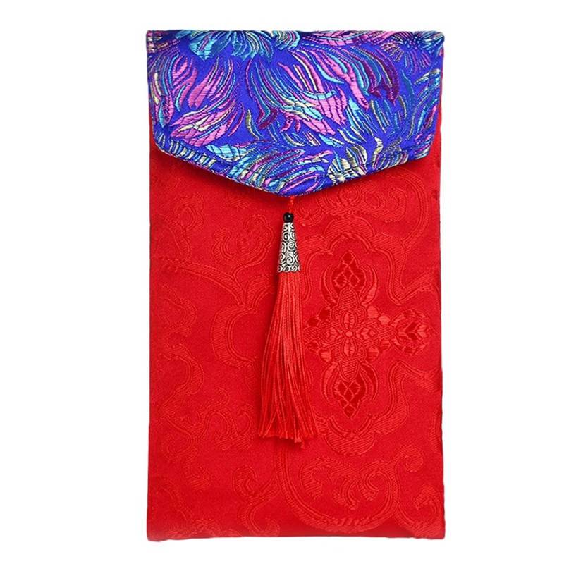 Buy Silk Red Envelope Bag Year's Red Envelope Satin Wedding Embroidered ...