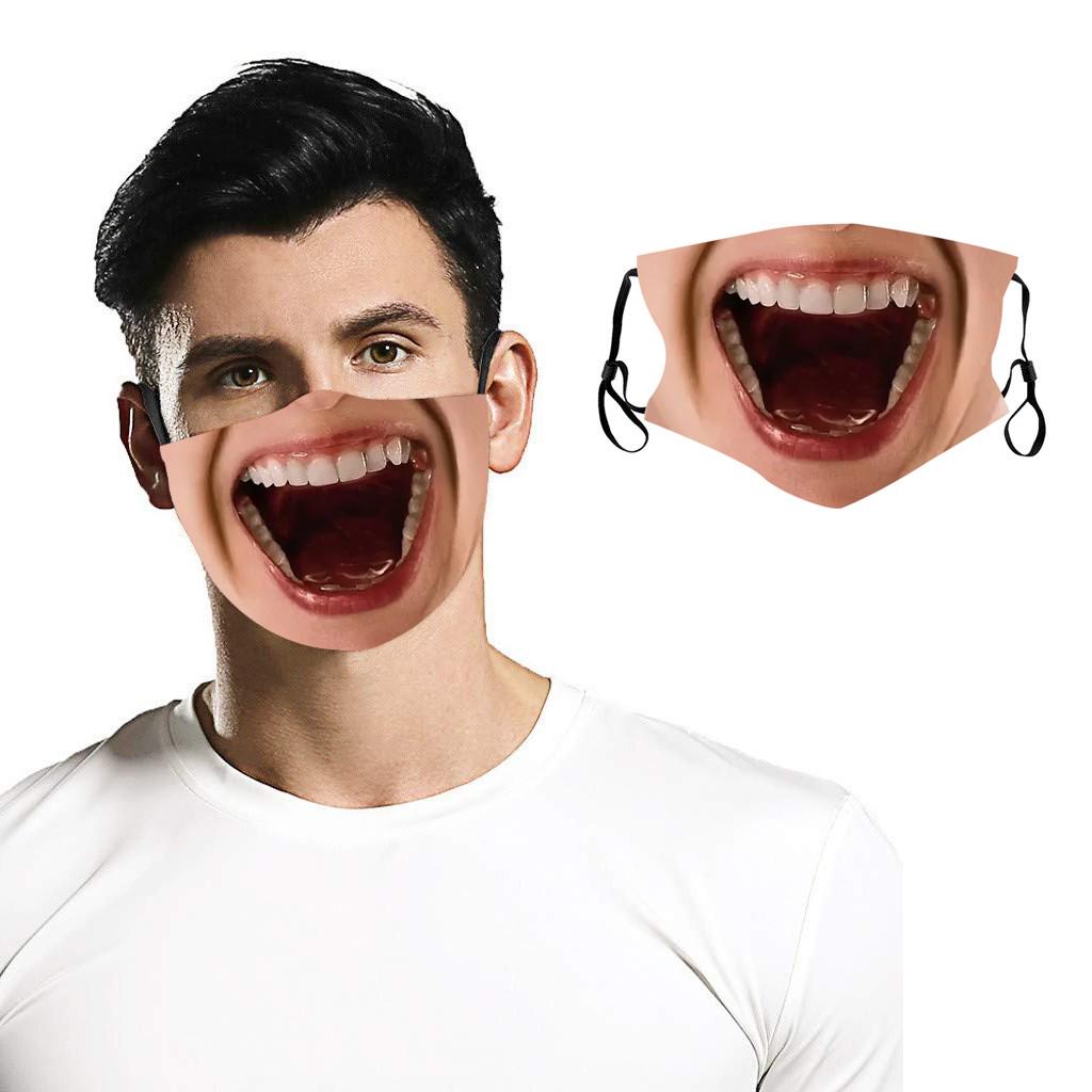 Buy Male Women 3D Funny Printing Printed Pollution Spatter Face 1PC ...