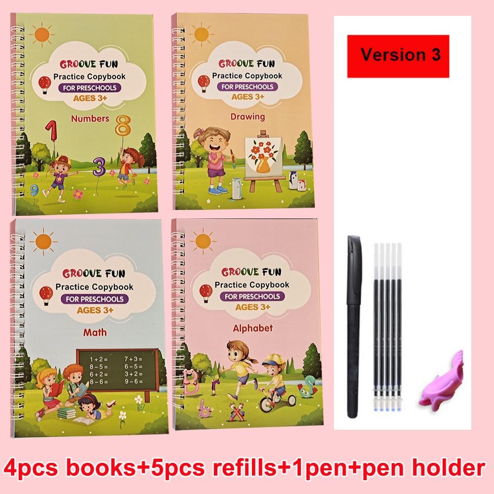 Cheap 4pcs/set Kids Copybook Reusable Writing Book Paste Calligraphy ...