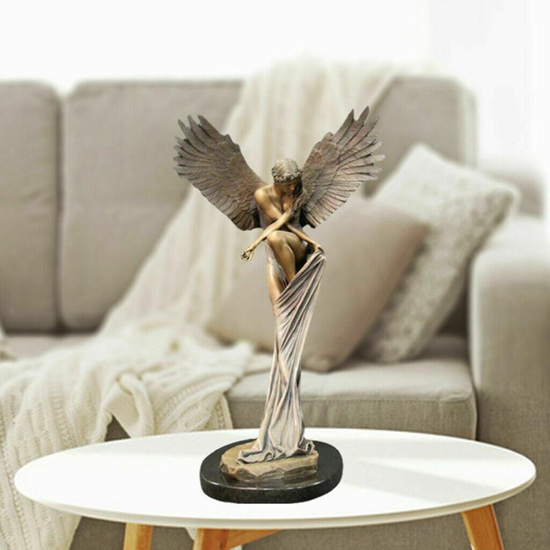 Buy IDH Art Tabletop Female Form Redemption Angel Wing Sculpture Statue ...