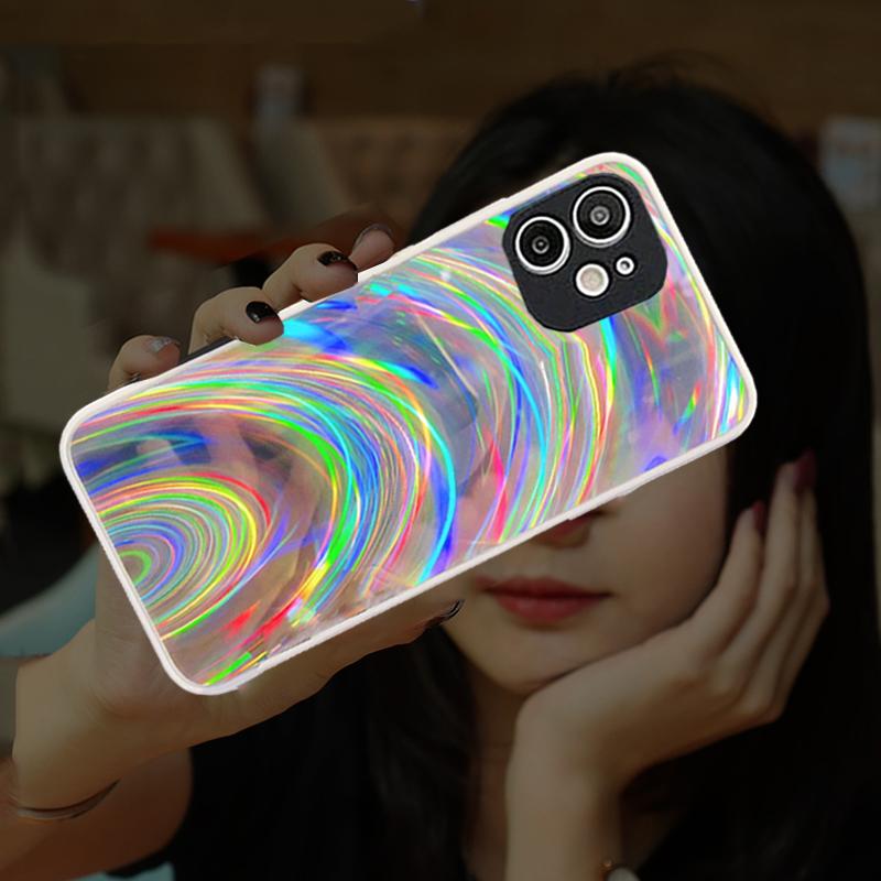 Satın alın Gradient Bling Rainbow Laser Soft Phone Case For iPhone 13 ...