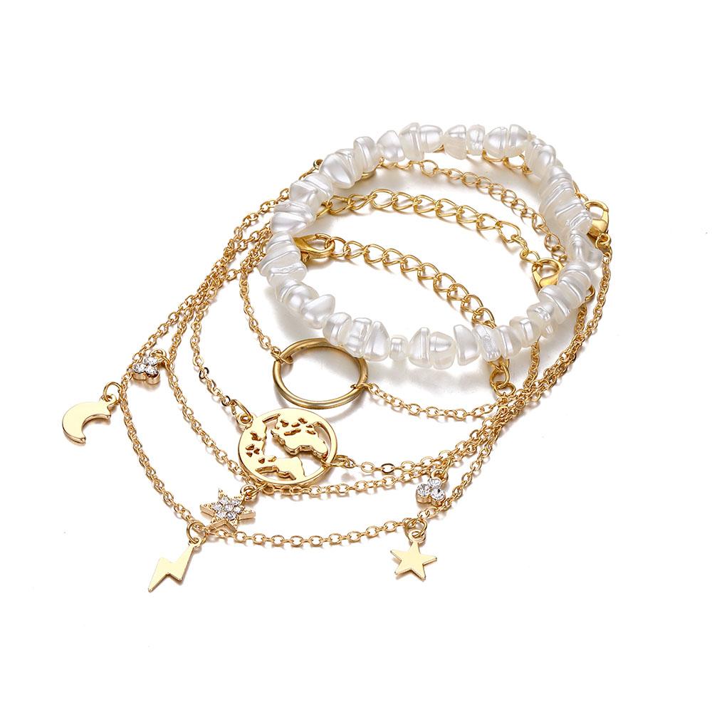 Multi-layer Bracelet Set Multi-layer Pearl Crystal Star and Ground ...