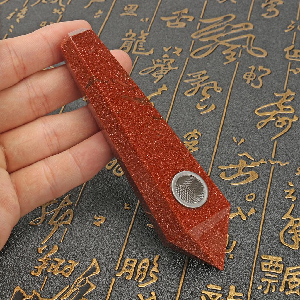 Buy 80-120Mm Natural Gold Sandstone Crystal Quartz Wand Stone Pipe ...
