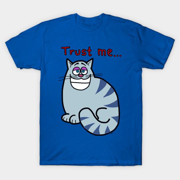 Buy Men Premium Cotton Harajuku T Shirt Trust Me Cat Print Men's Tee ...