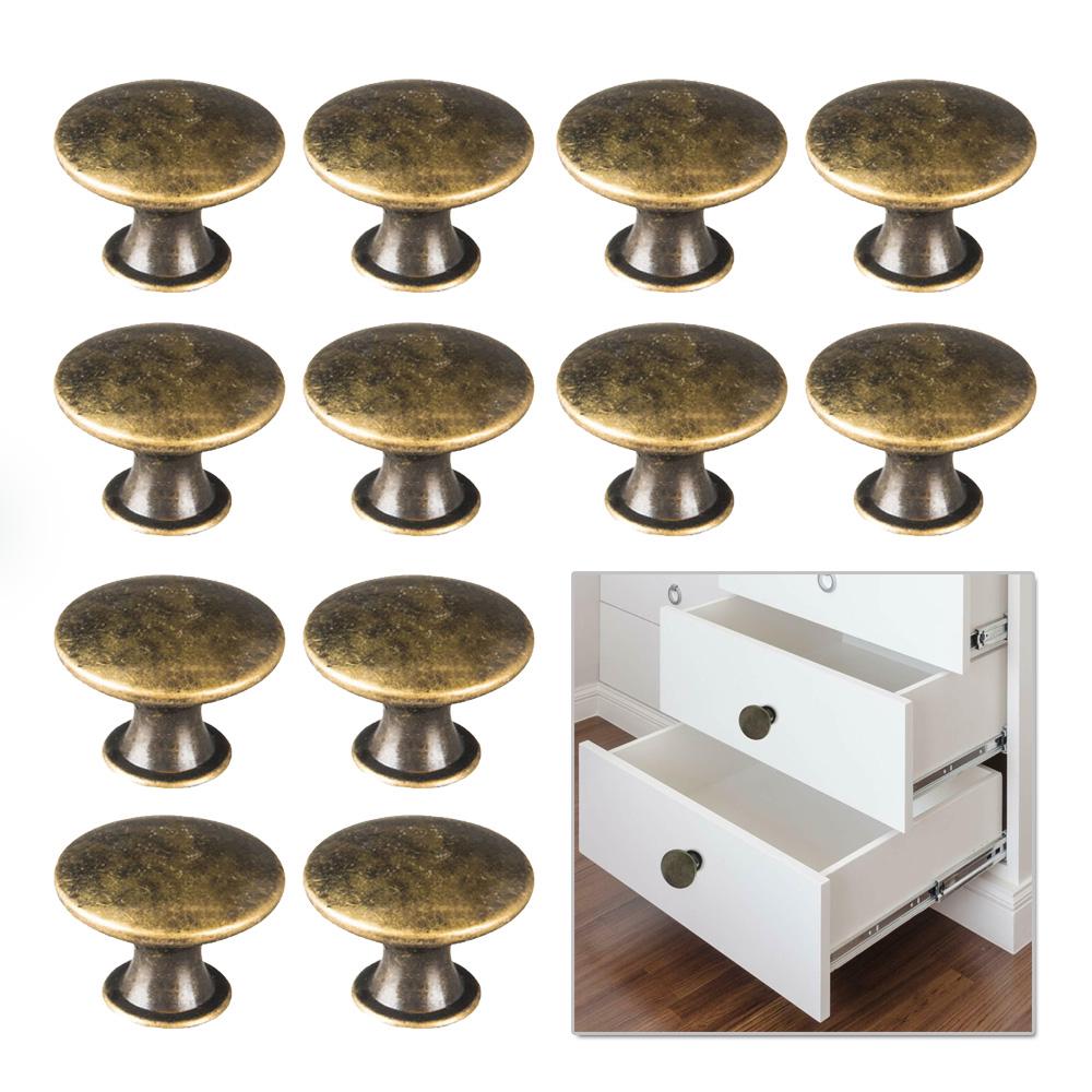 Buy 12PCS Simple Single Hole MIni Cabinet Drawer Door Knob Handle Round ...