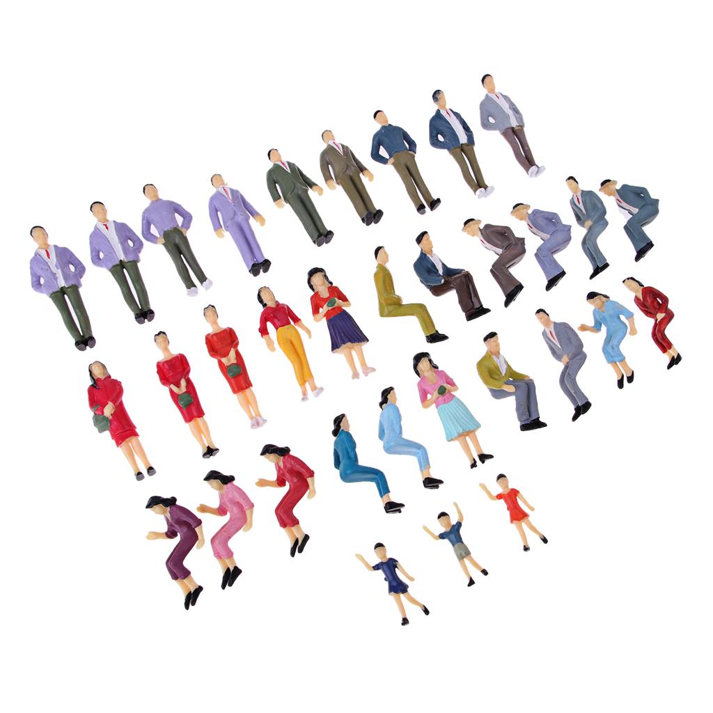 Buy HO Plastic Painted People Action Figure 1/25 Scale for Street ...