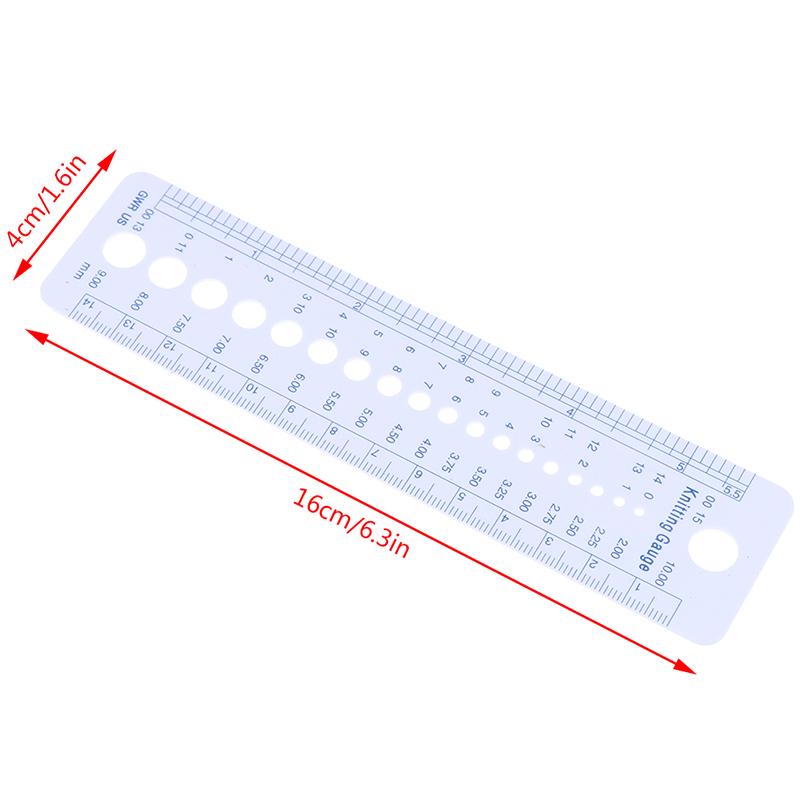 Buy 2-10Mm Sew Ruler Tools Knitting Needle Gauge Inch Cm Ruler Measure ...