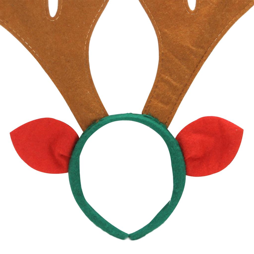 Buy Christmas Reindeer Antler Headband Ornament for Girls Brown Ear Red ...