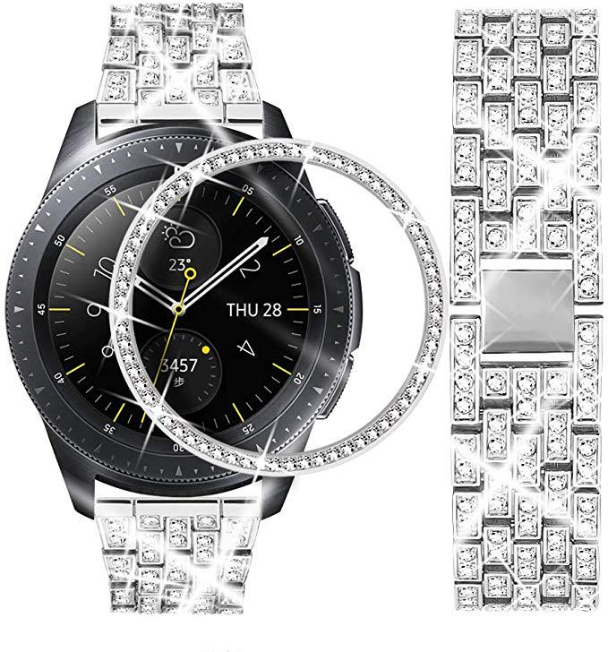 Buy Samsung Watch Band Bling Women Strap Steel Premium Crystals For ...