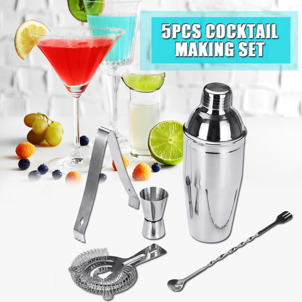 5PCS Alcohol blending set Cocktail Mixing Tools Stainless Steel Stirrer ...