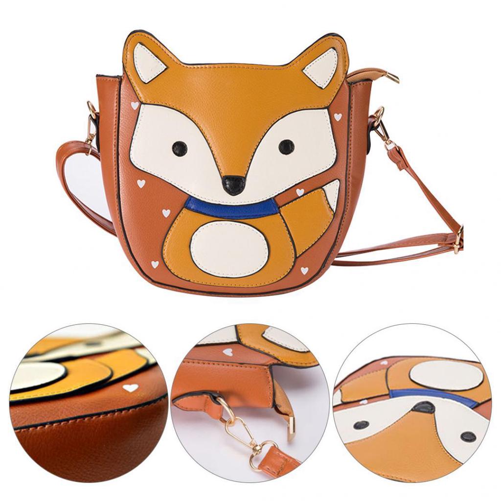 Buy Cute Cartoon Shoulder Bag Zipper Women Faux Leather Crossbody Bag ...