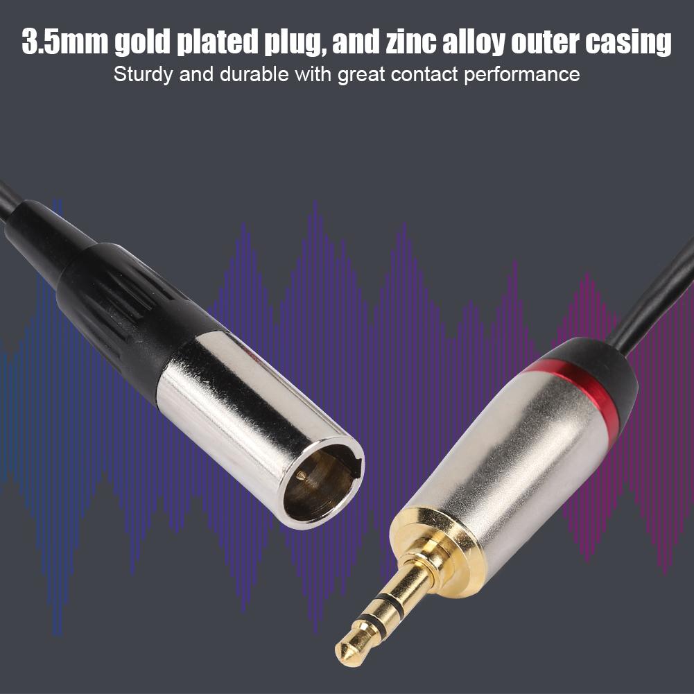 Portable Mini XLR Audio Cable, 3.5mm Male to Mini XLR Male, for SLR ...